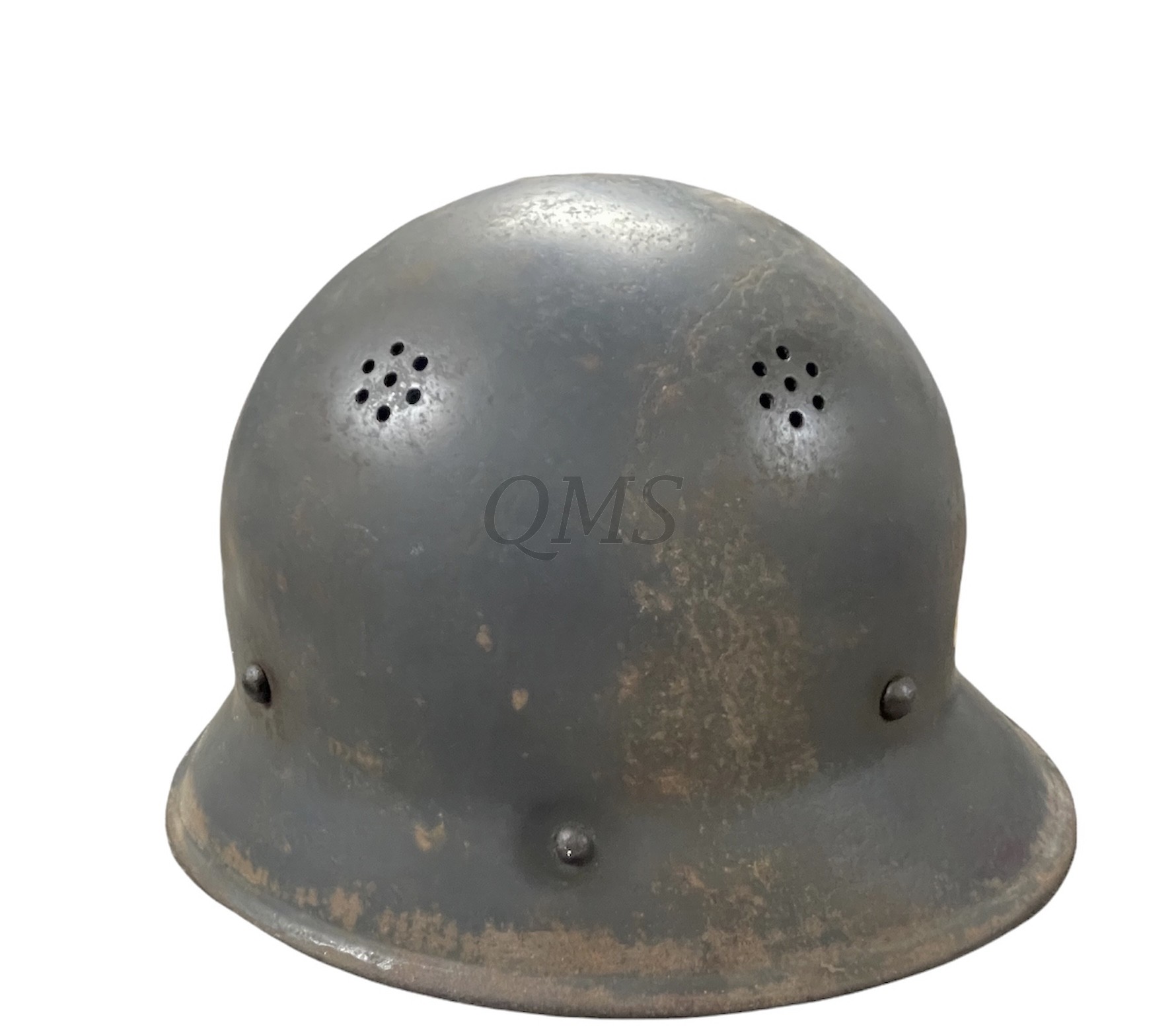 Czech Army M29 Combat Helmet German Type w/ Salt Shaker Vents Uprising 1945
