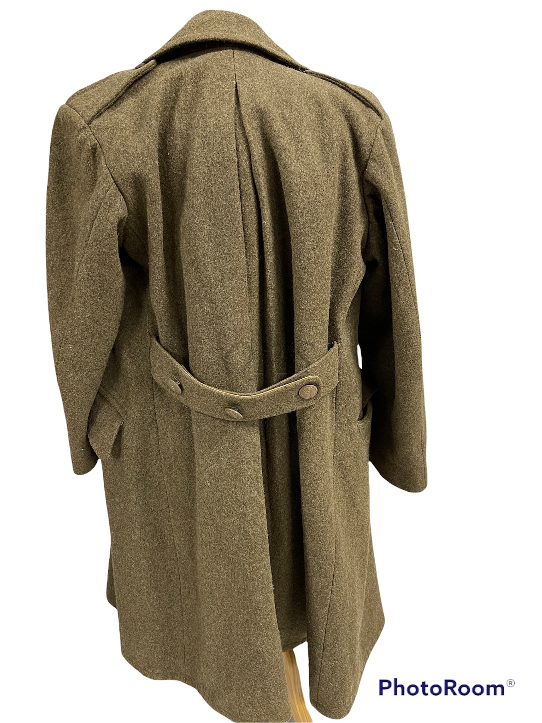 U.S. Army Men's Overcoat, 32 Ounce Roll Collar Olive Drab Melton Wool ...