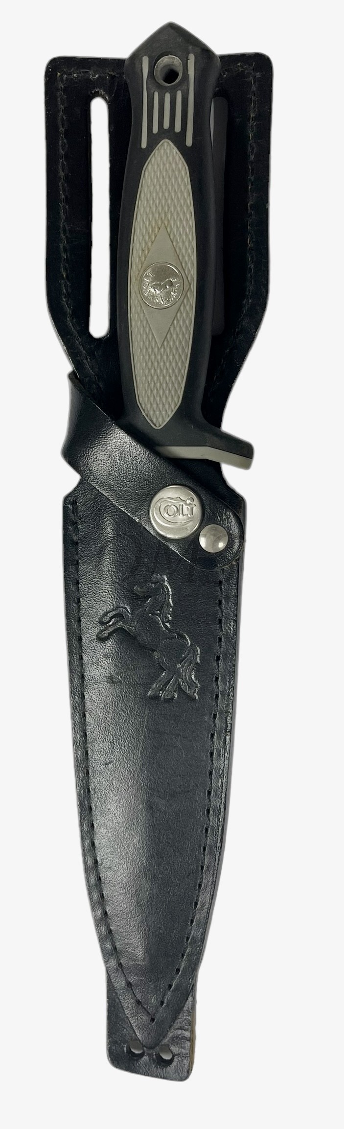 Colt CT9 Black Diamond Commander fixed blade knife & Colt LeatherSheath ...