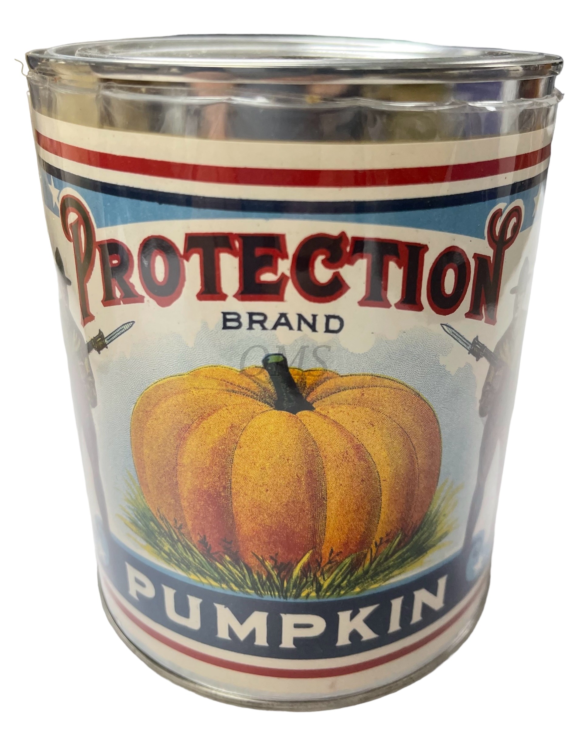 WW1 US Army ration paper label PROTECTION Pumpkin