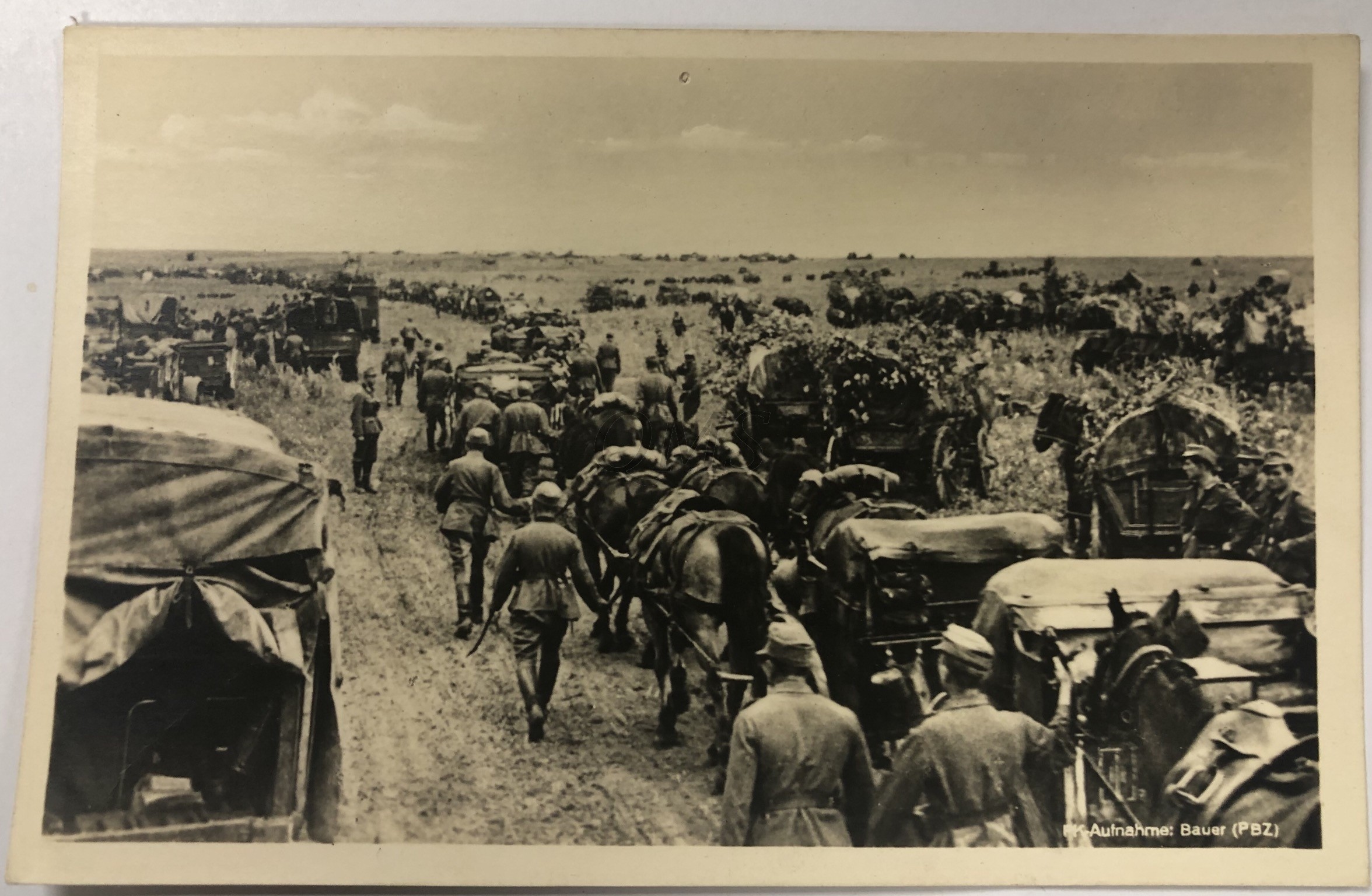 AnsichtsKarte (Mil. Postcard) Unsere Wehrmacht, der Tross rückt nach