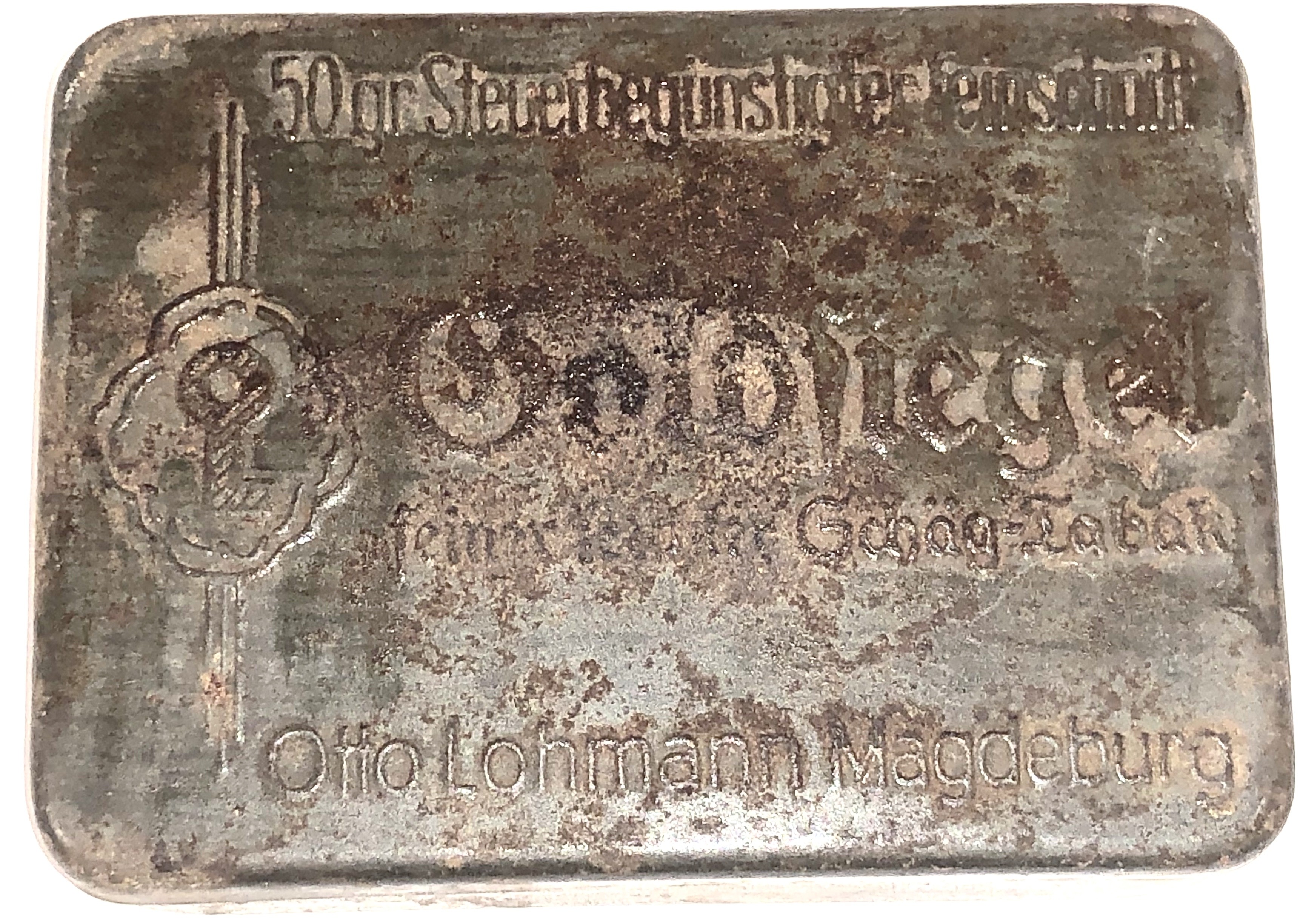 Blechdose, Tabak Goldsiegel Otto Lohmann Magdeburg (Tin tobacco ...