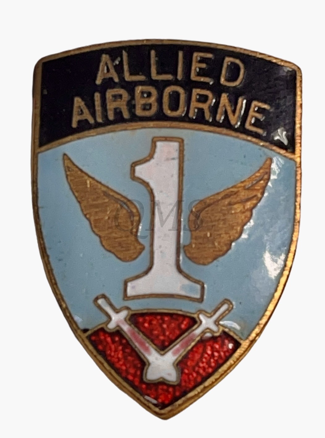 WWII 1st Allied Airborne DUI DI Crest Pin