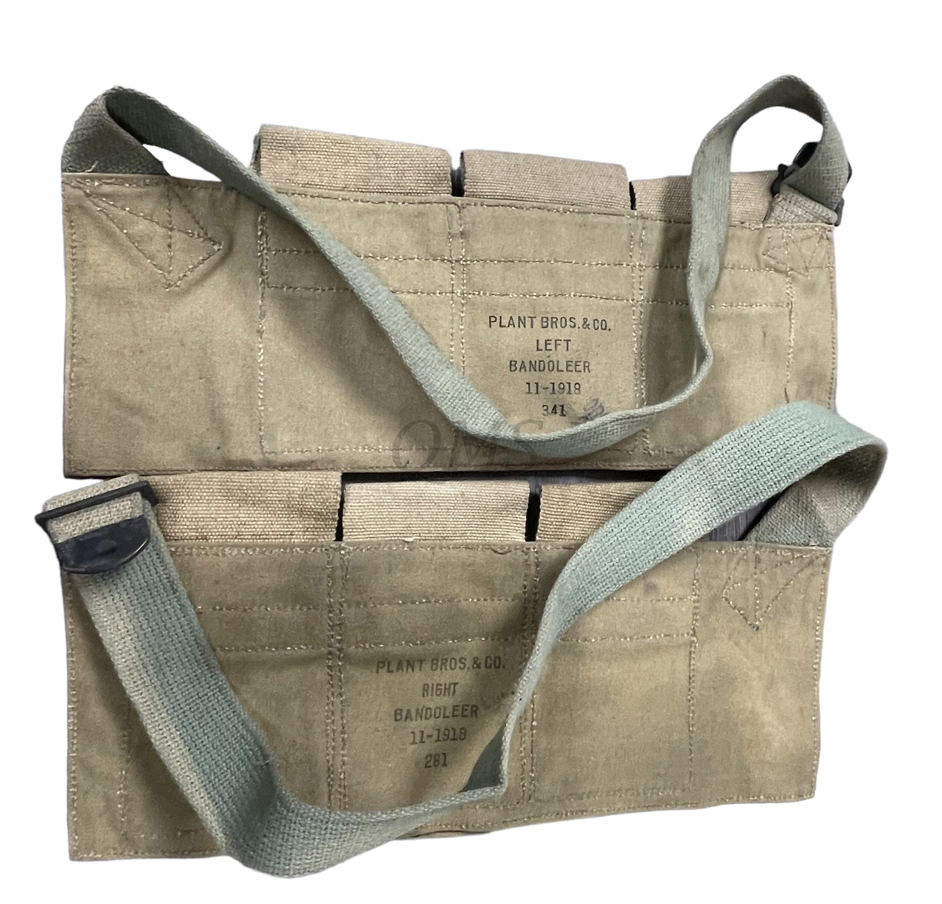 WW1 set BAR Shoulder magazine bandoleer Browning Automatic Rifle