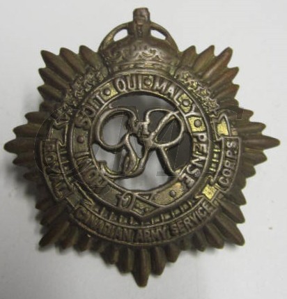 Cap badge Royal Canadian Army Service Corps R.C.A.S.C.
