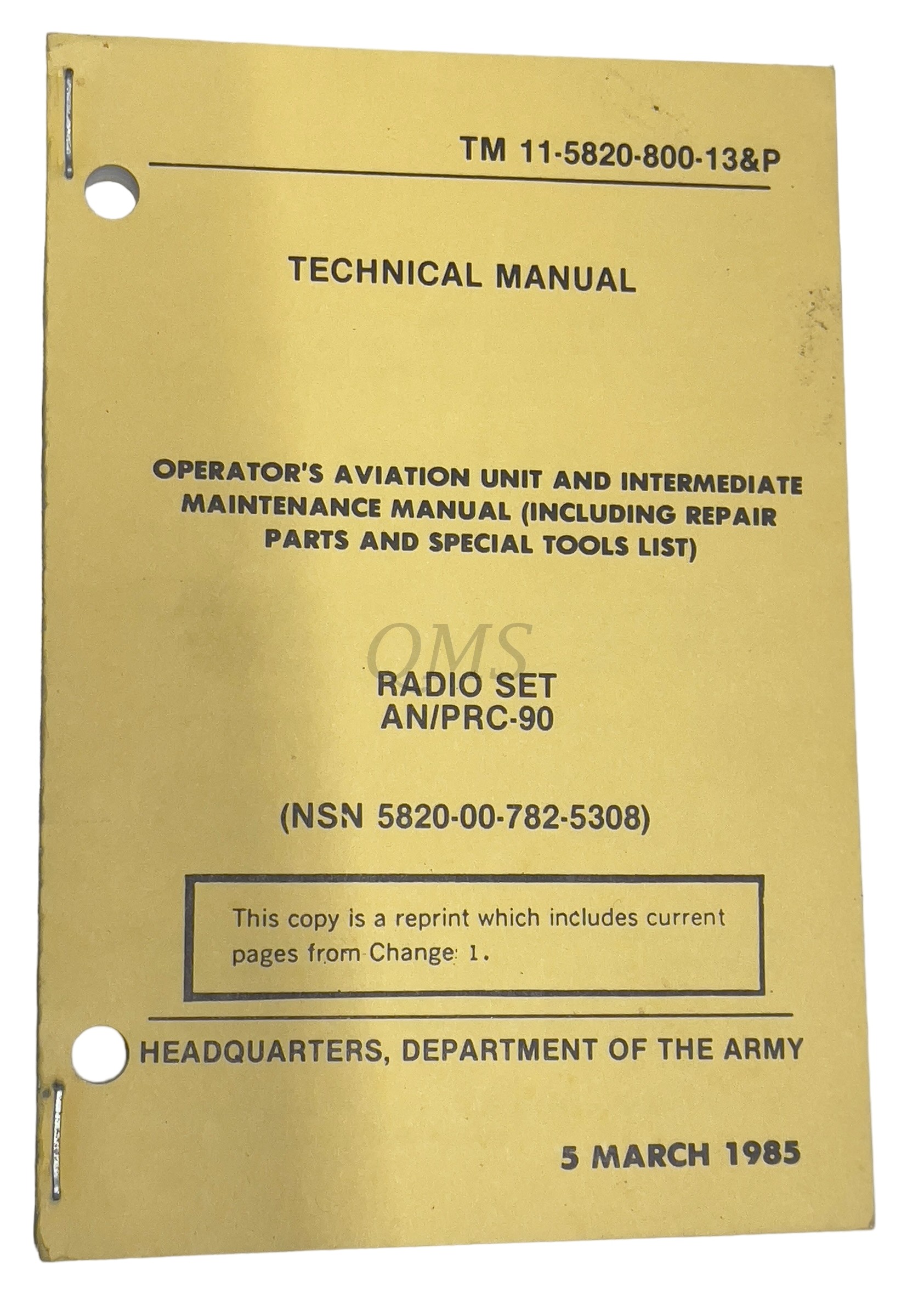 Manual TM 11-5820-800-13&111p Radio set AN/PRC-90