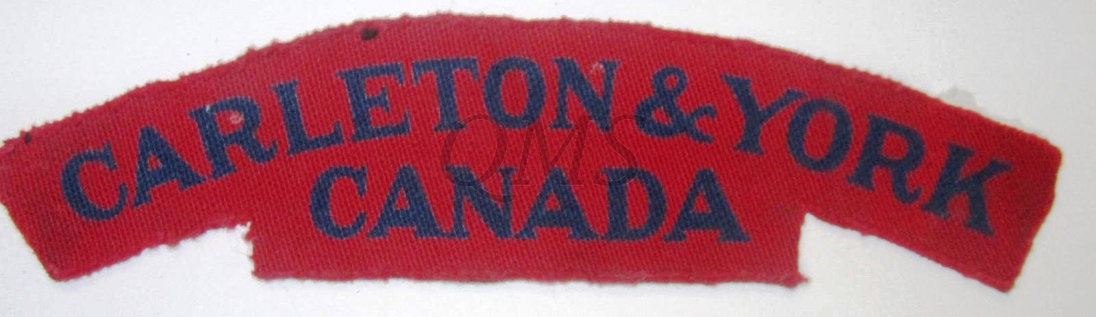 Shoulder flash Carleton & York Regiment , Canada , 1st Canadian ...