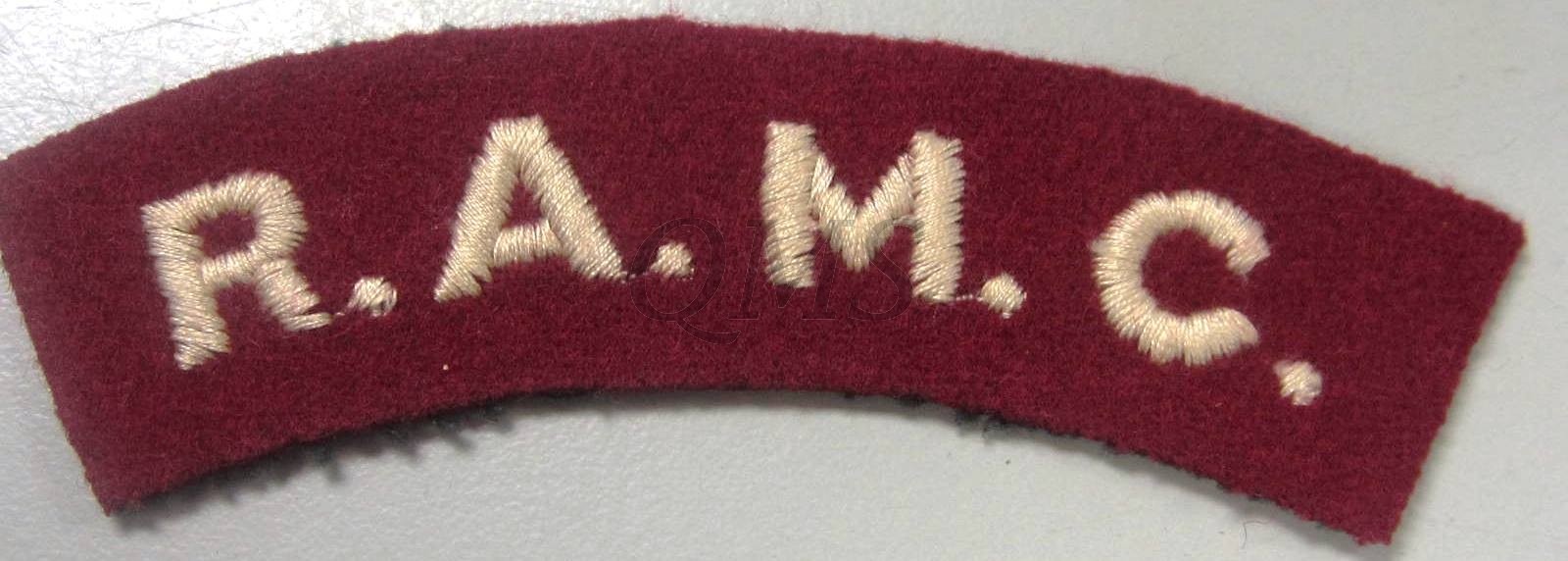 Shoulder title Royal Army Medical Corps (R.A.M.C.)
