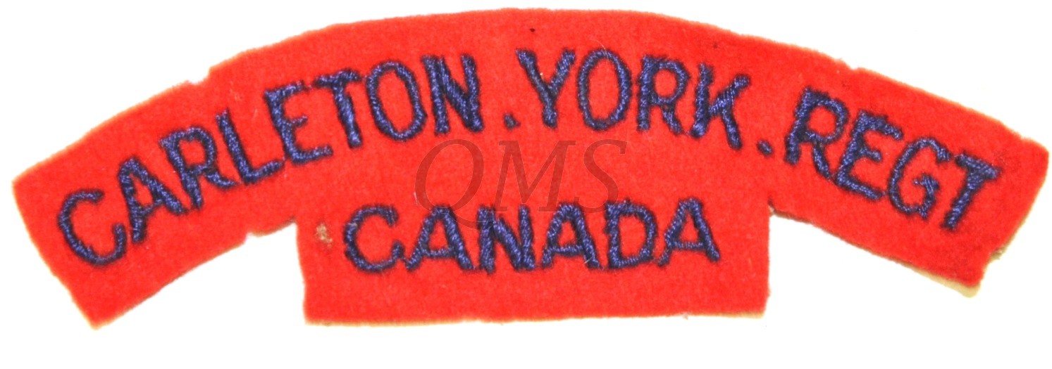 Shoulder flash Carleton & York Regiment Canada 1st Canadian Infantry ...