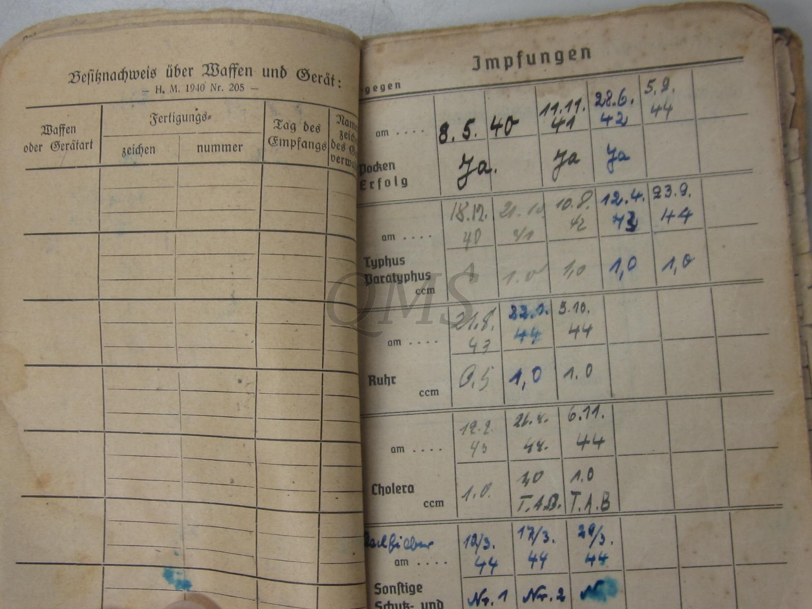 Soldbuch of a WW2 veteran 2e Inf ers Komp 17 EK2 EK 1 verw abz silber ...