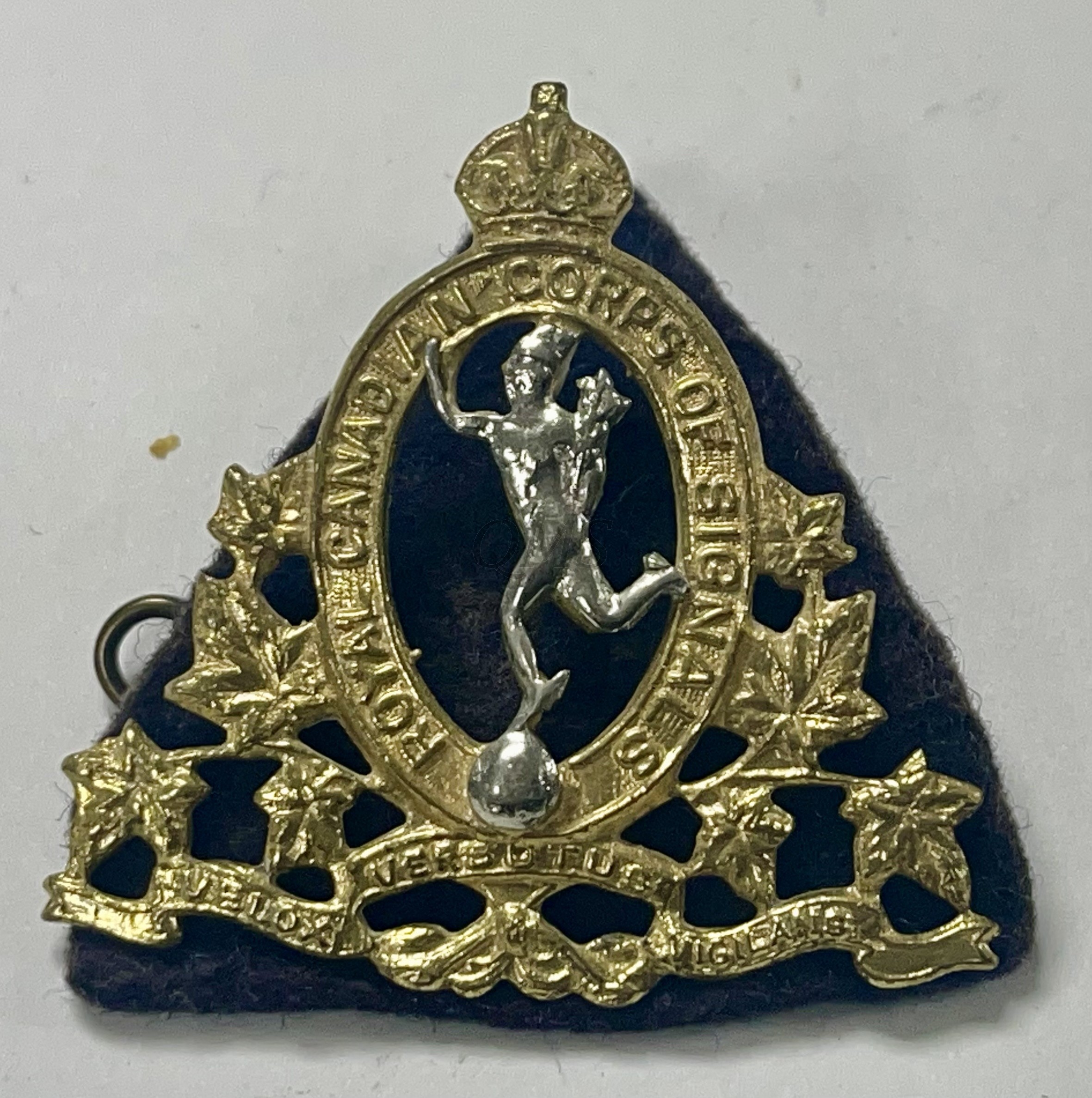 Beret badge RCSC WW2 Royal Canadian Corps of Signal