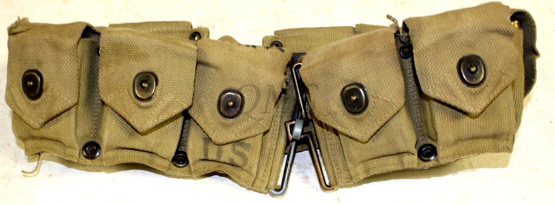 US M1 Garand M1923 Cartridge Belt Khaki Dated 1942