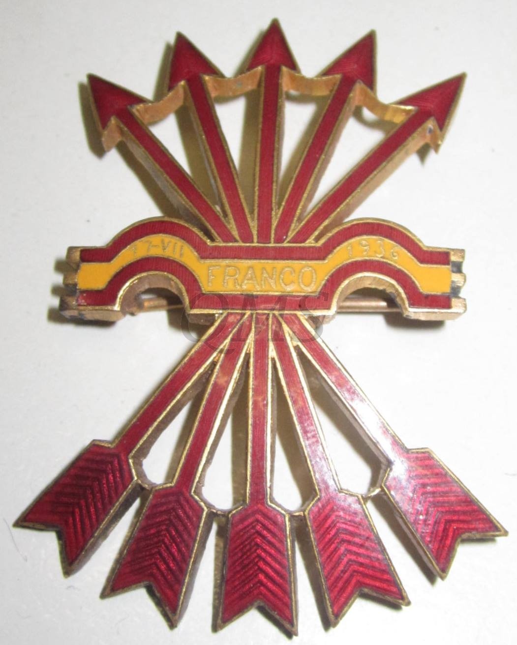 Spanish Falange Officer’s Cap Badge 1930-40