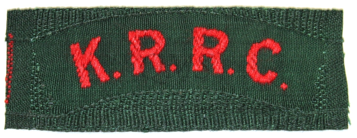 Shoulder flash Kings Royal Rifle Corps KRRC (King's) Regiment