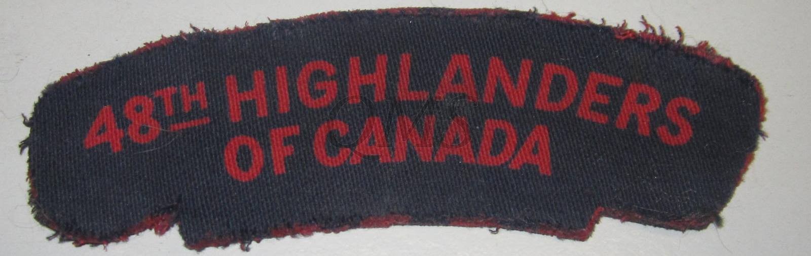 Shoulder title 48th Highlanders of Canada