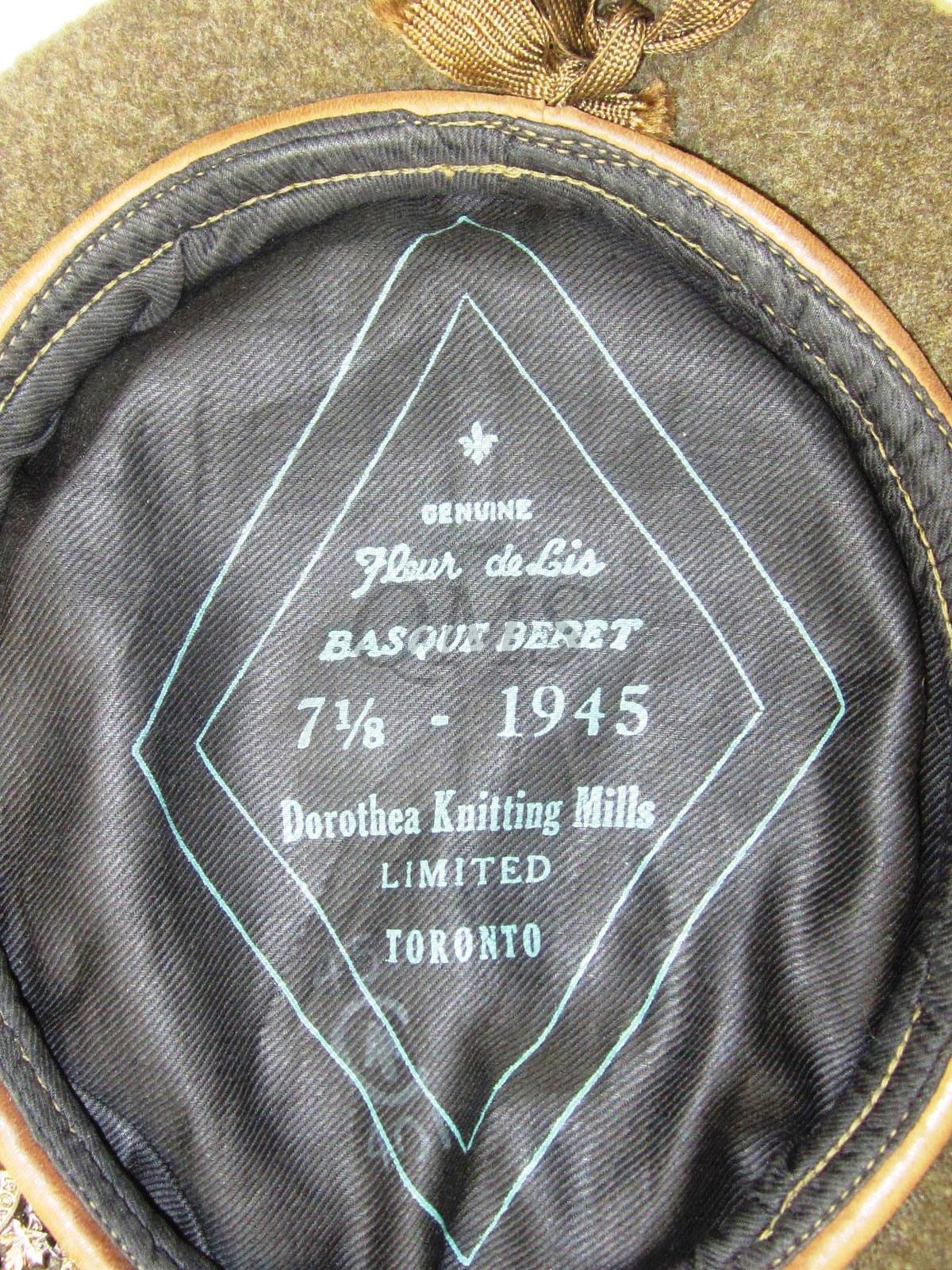 General Service Beret RCSC WW2 Royal Canadian Corps of Signal