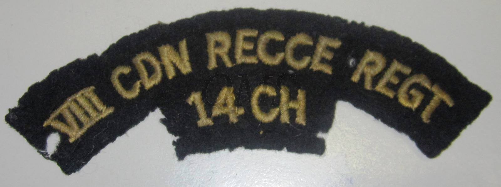 Shoulder flash 8th Reconnaissance Regiment (14th Canadian Hussars ...
