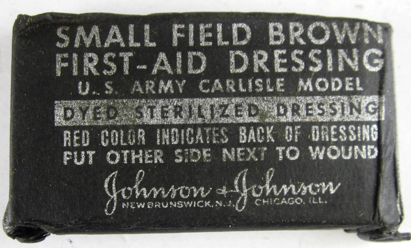 Packet brown first aid dressing US Army WW2