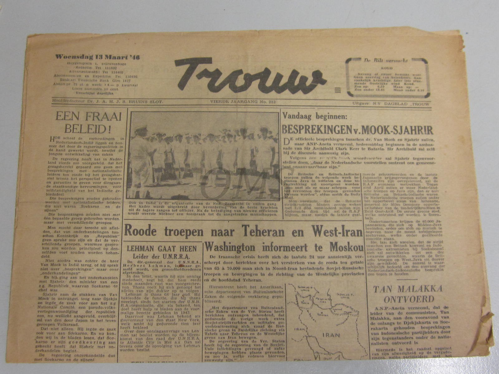 Krant Trouw dinsdag 13 maart 1946 no 282