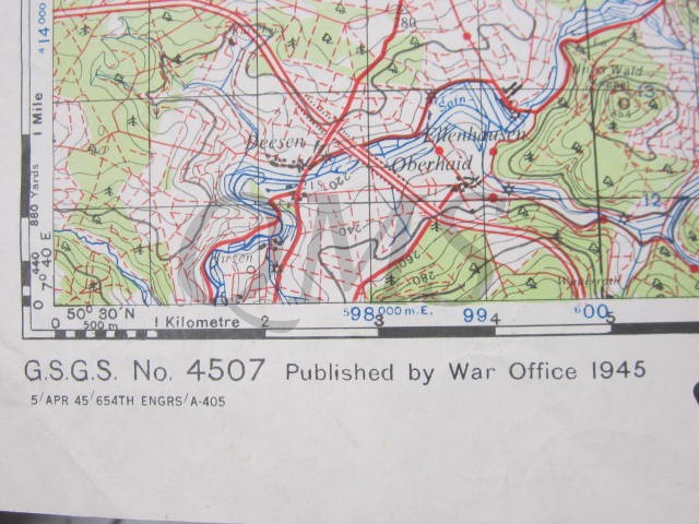 Landkaart Westerburg april 1945 no 100 (Map Westerburg april 1945 Sheet ...