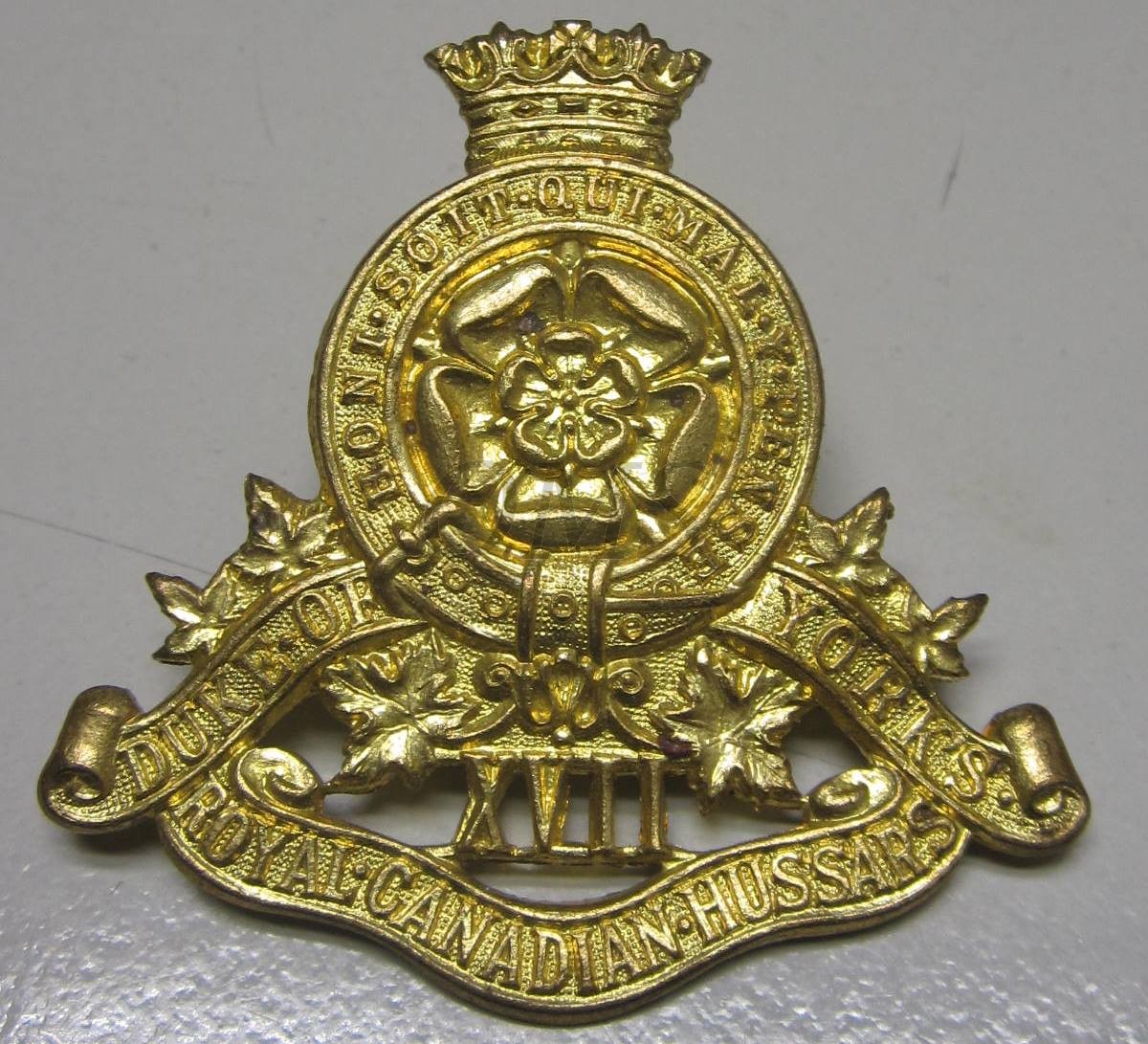 Cap badge 17th Duke of York's Royal Canadian Hussars