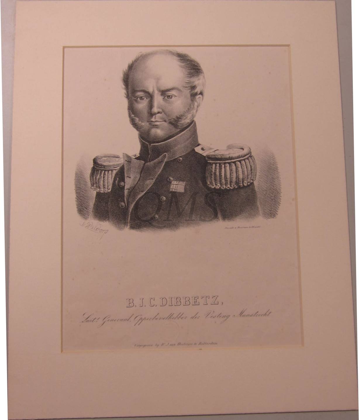 Lithografie B.J.C. Dibbetz (Dibbets) Lt Gen Vesting Maastricht