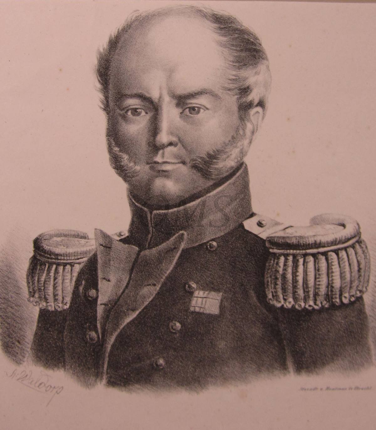 Lithografie B.J.C. Dibbetz (Dibbets) Lt Gen Vesting Maastricht