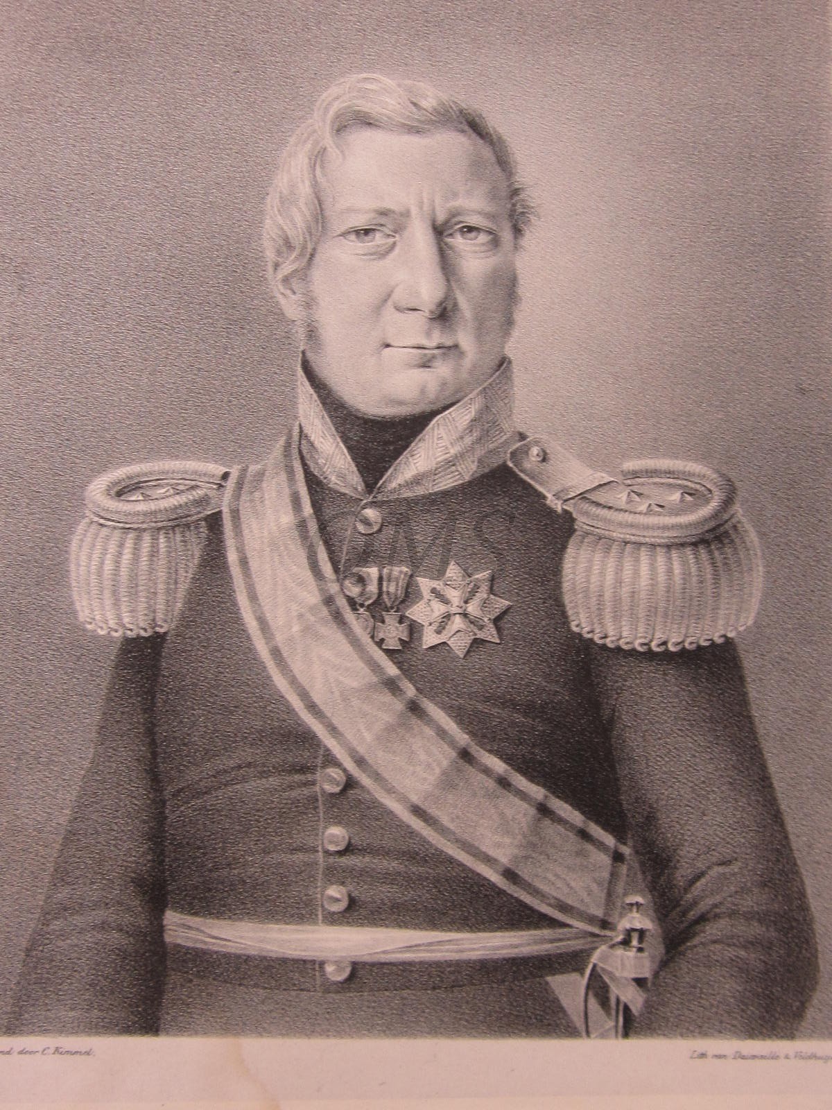 Lithografie Luitenant Generaal H.M. de Kock