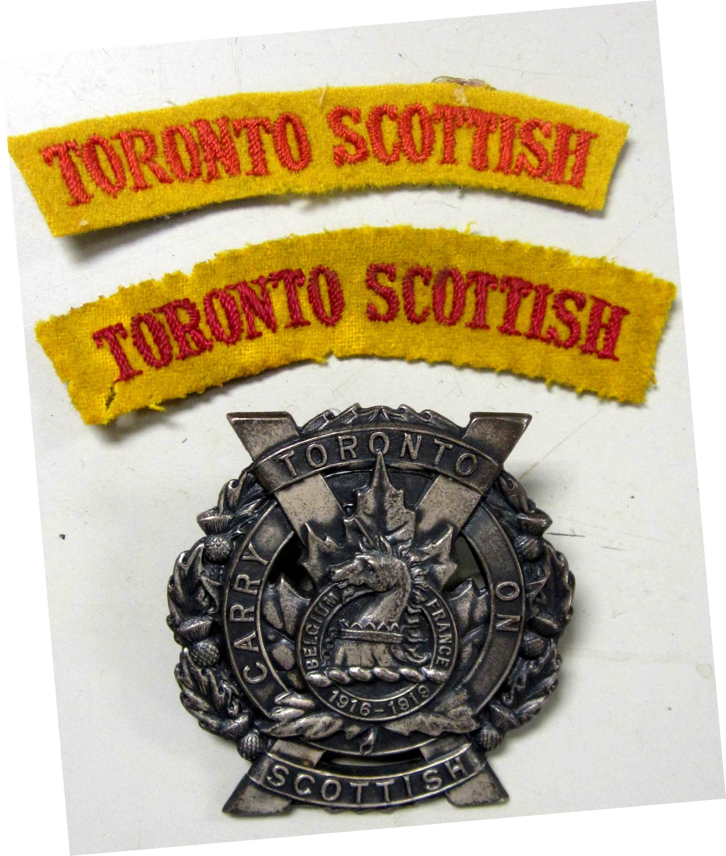 Cap badge Officicers Toronto Scottish with shouldertitles, 4th Canadian ...
