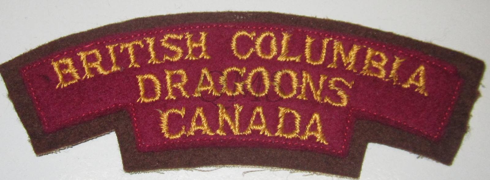 Shoulder title British Columbia Dragoons Canada , 3rd Canadian Division