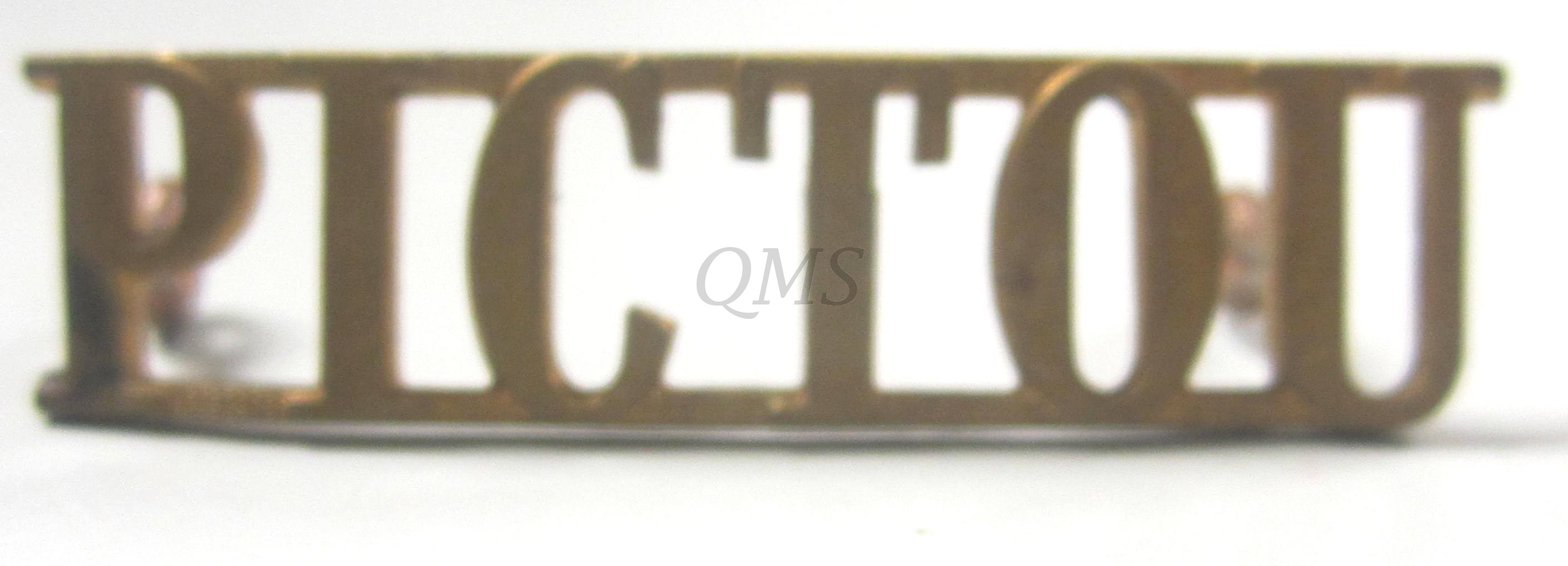 Shoulder title for the Pictou Highlanders (brass)