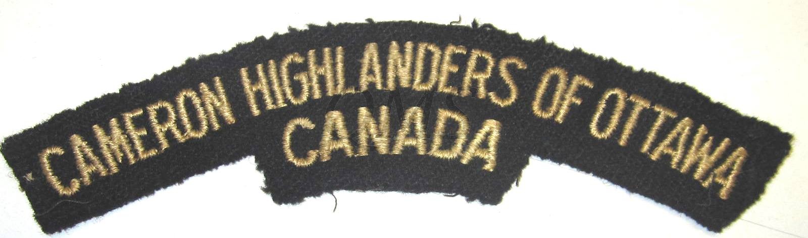 Shoulder flash Cameron Highlanders of Ottawa