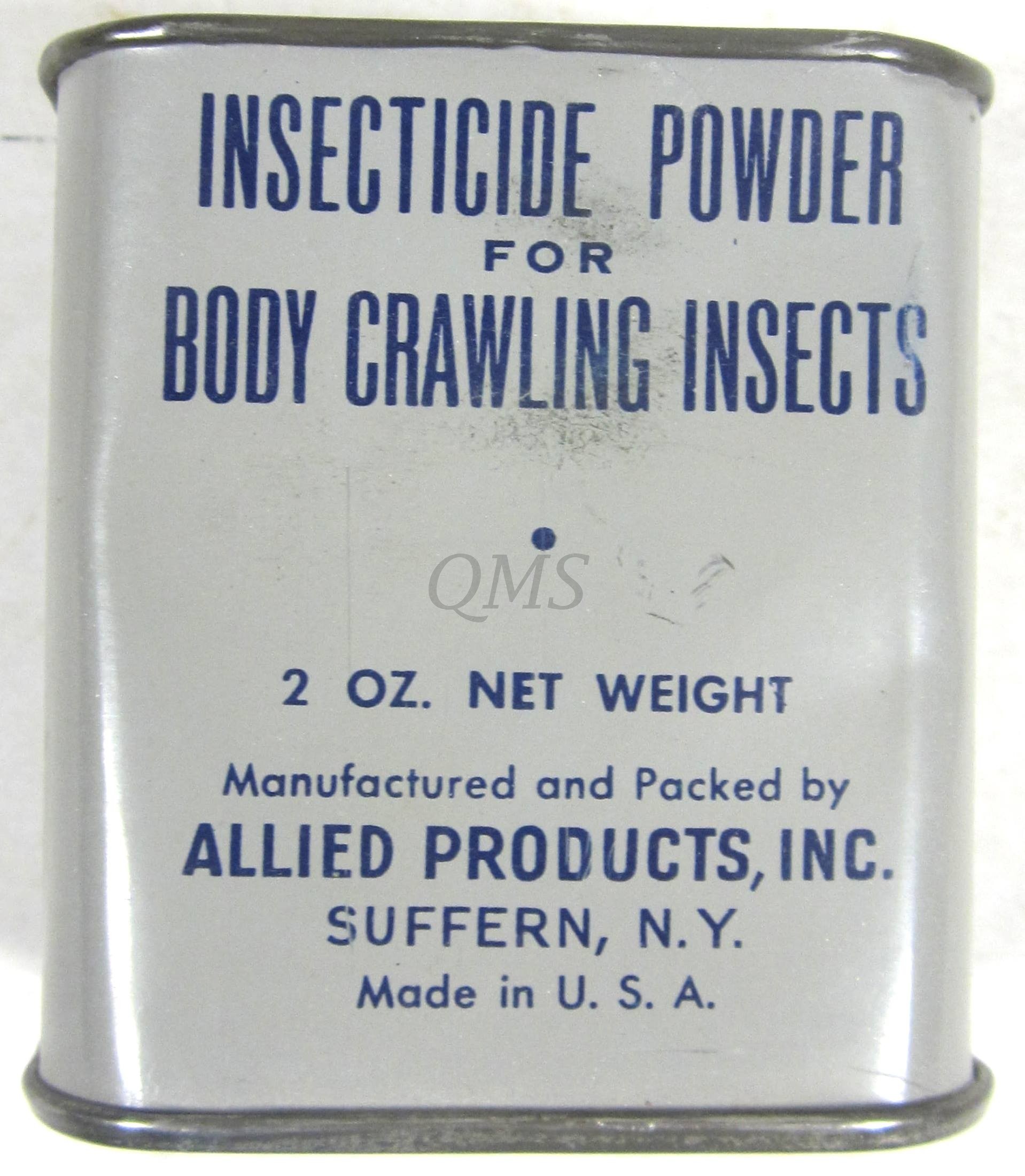 Tin 2 Oz. Insecticide powder for body crawling insects WW2