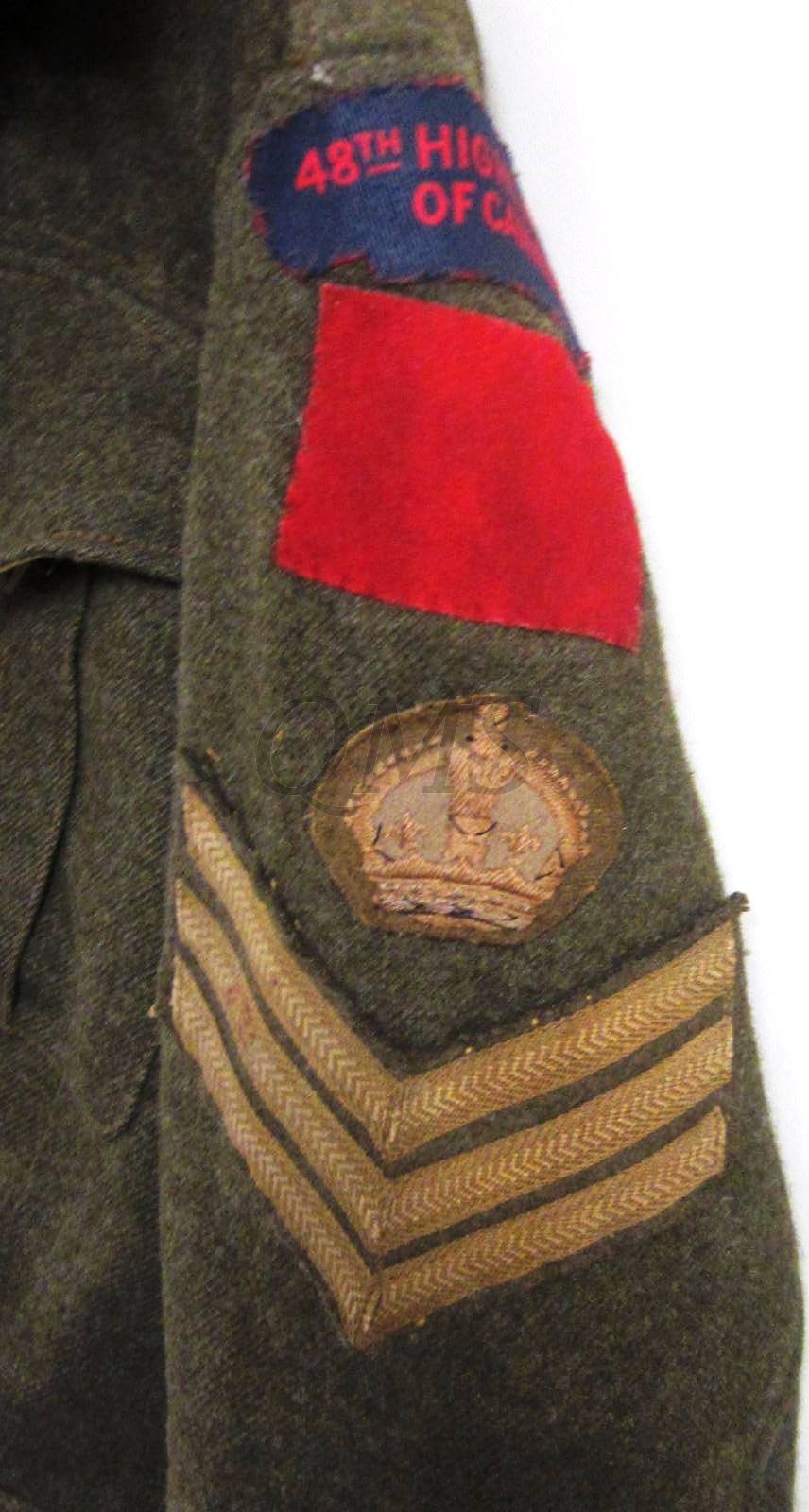 Battledress jacket with kilt/cover and glengarry Staff sergeant 48th ...