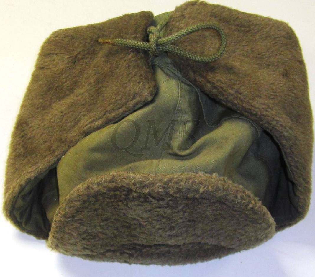 US Army 1950s Korea Era Field Cap Pile Cold Weather Hat Olive Drab