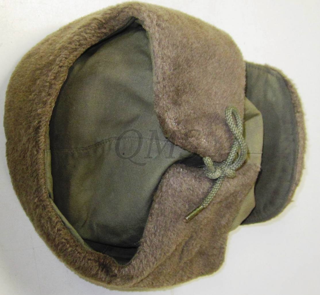US Army 1950s Korea Era Field Cap Pile Cold Weather Hat Olive Drab