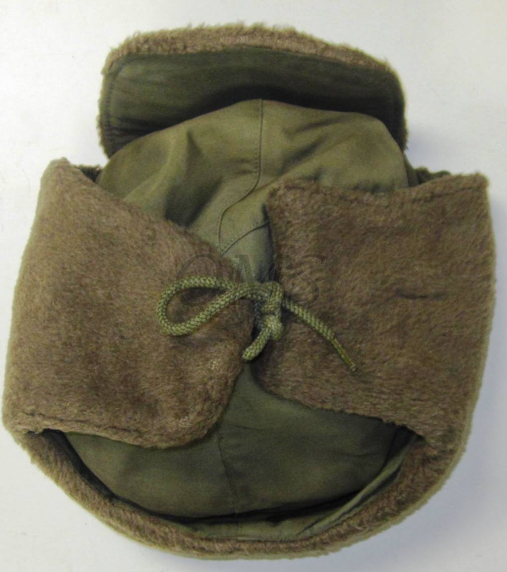 US Army 1950s Korea Era Field Cap Pile Cold Weather Hat Olive Drab