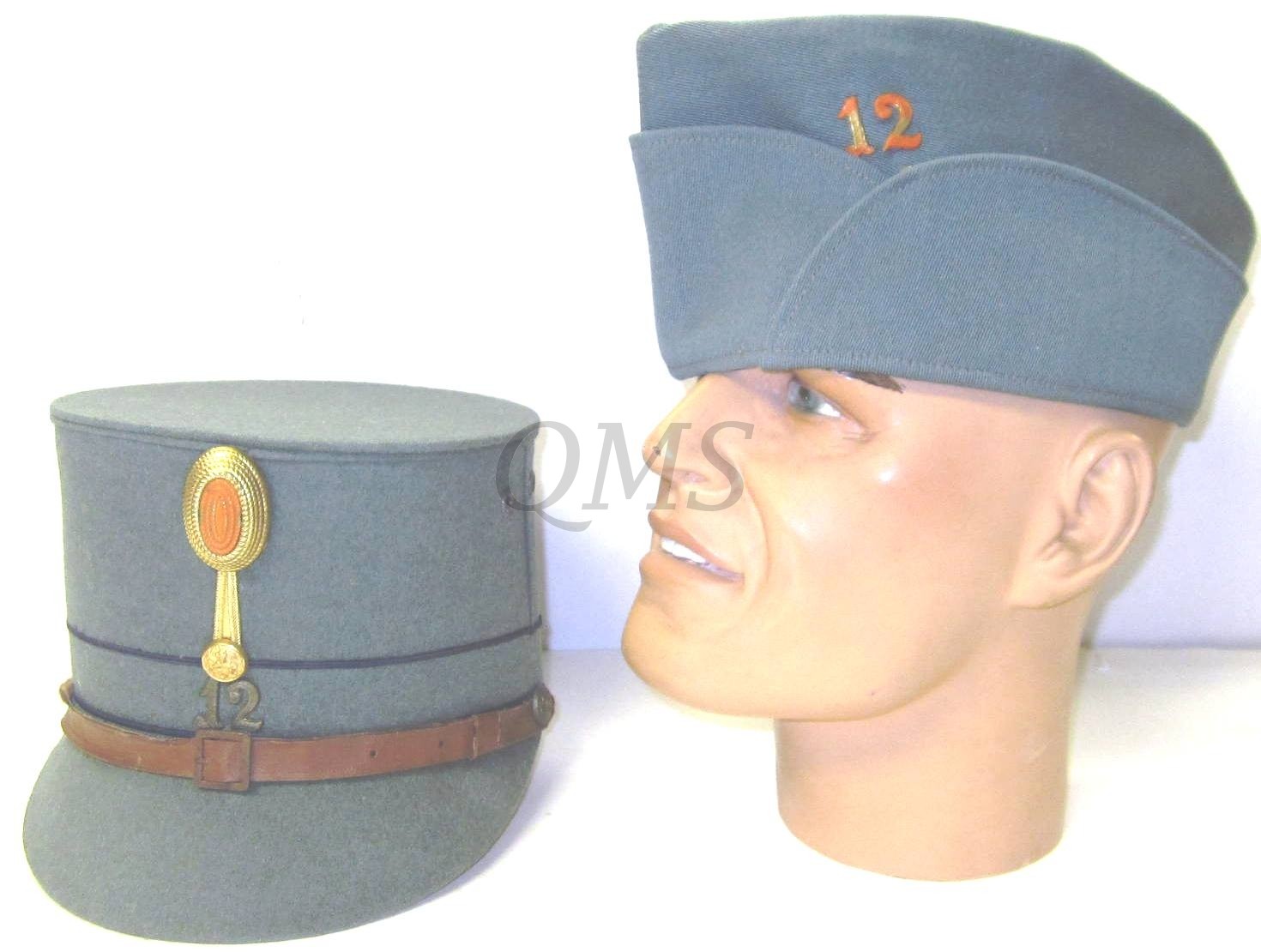 Manschappen set 12e Regiment Inf (Impressive set of EM headgear 12th ...