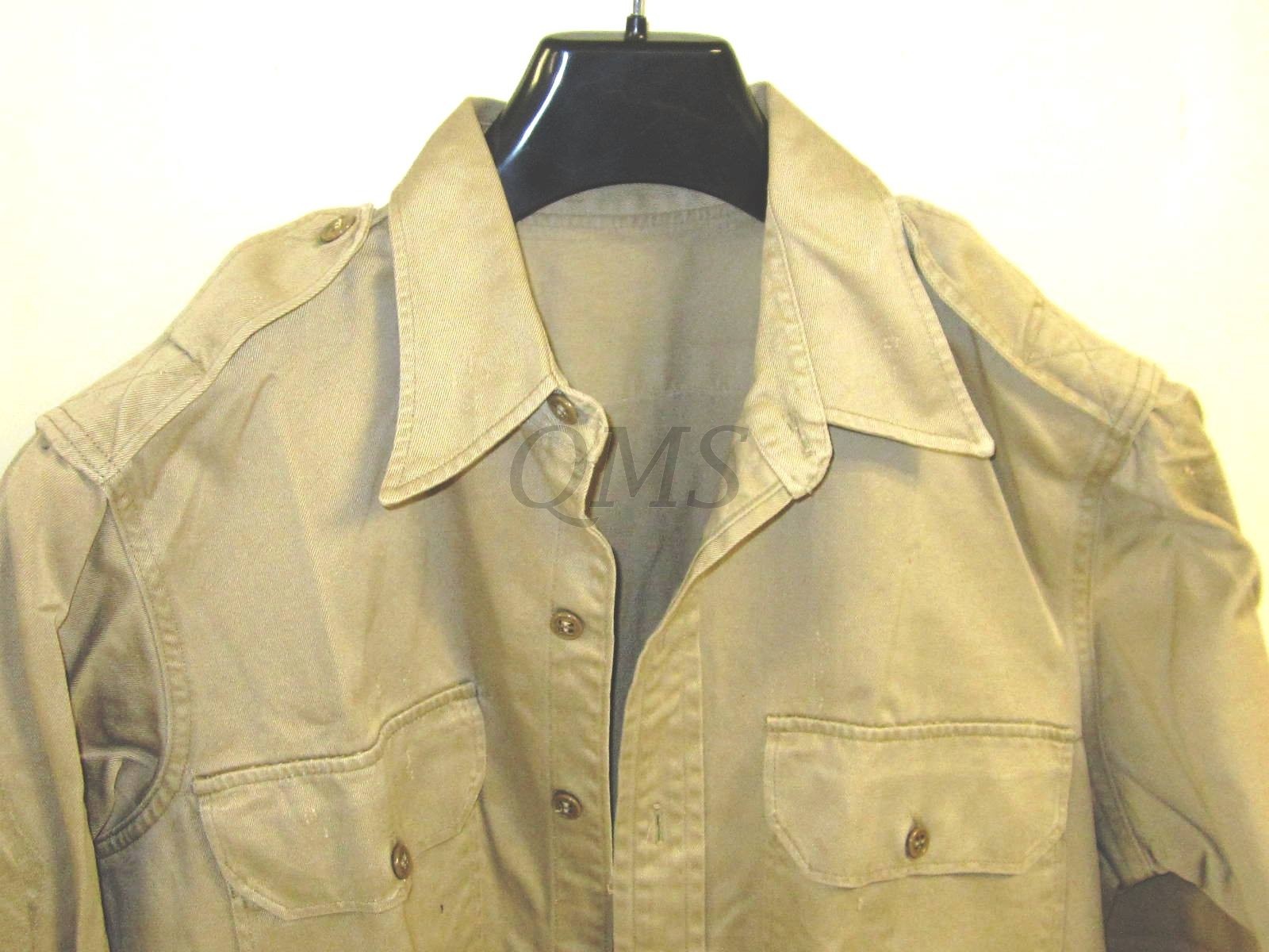 WW2 Us Army Cotton Khaki Summer Chino Shirt 1942