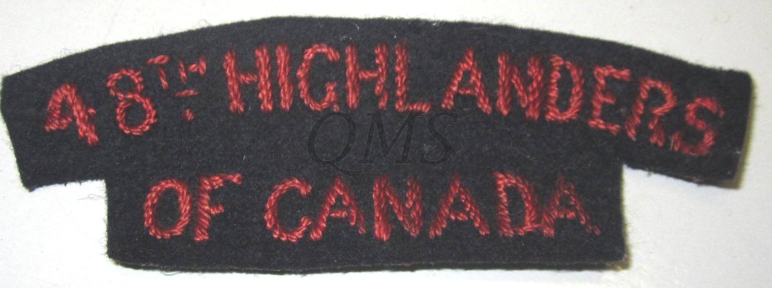 Shoulder flash 48th Highlanders of Canada 1st Canadian Armoured Division