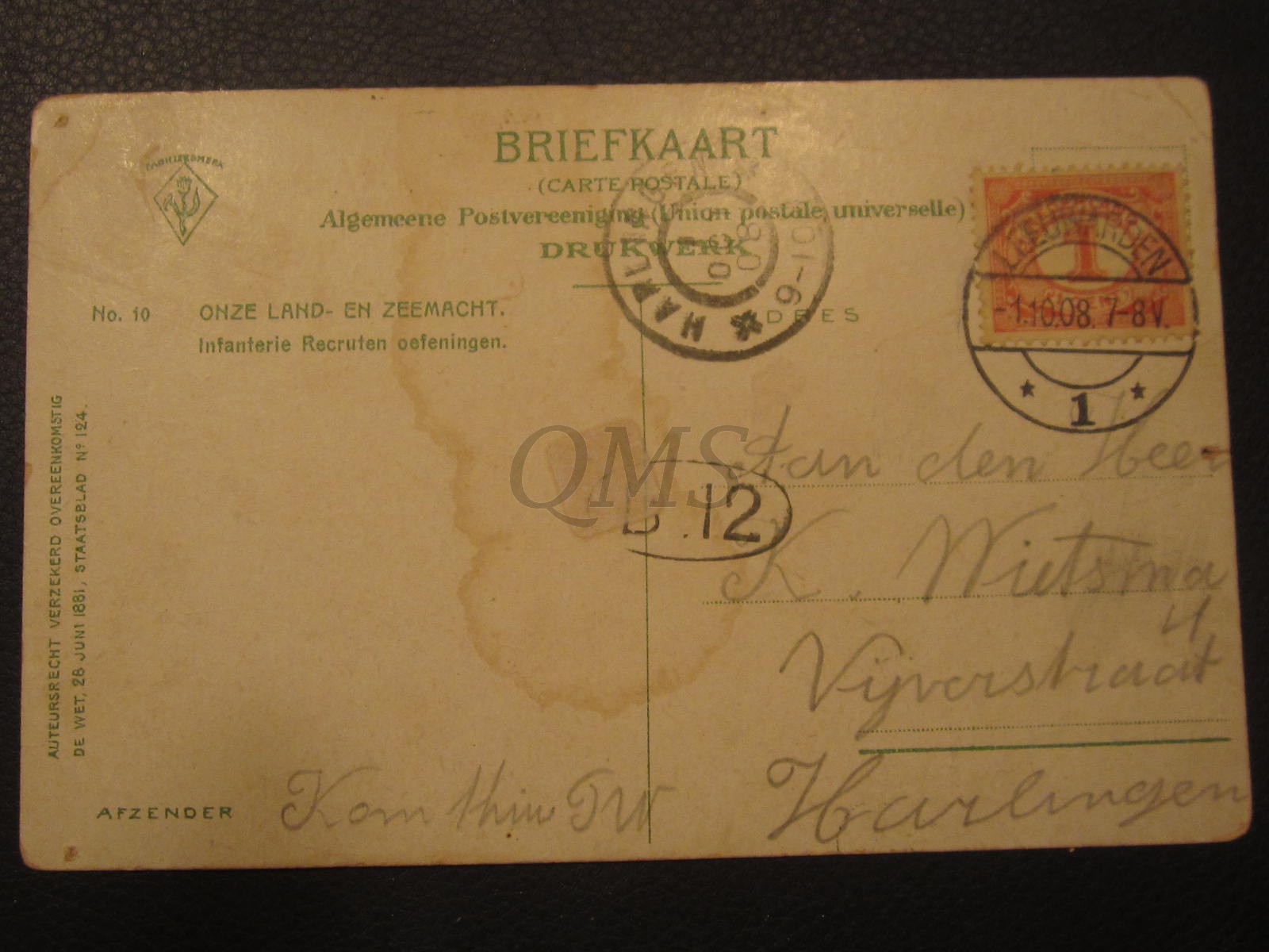 Prent briefkaart 1905 Schietoefeningen