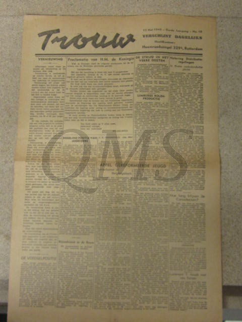 Krant Trouw 12 mei 1945 no 10