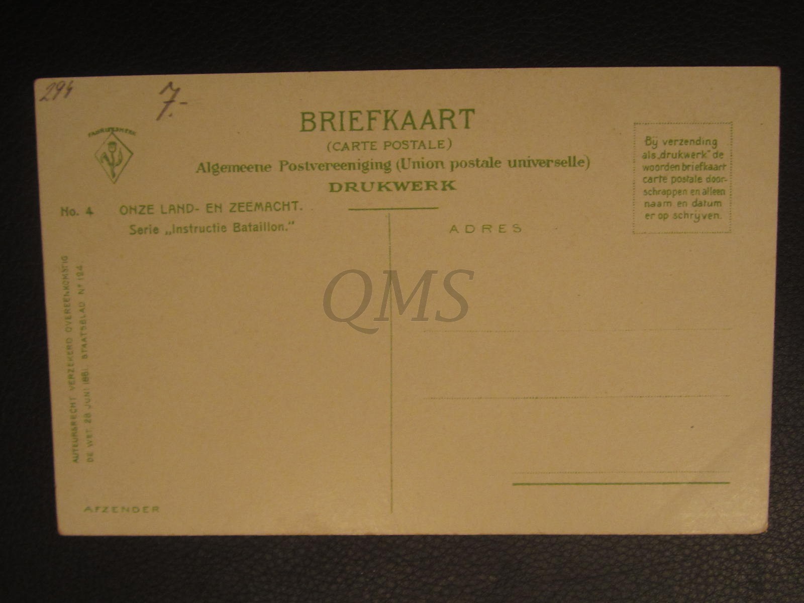 Prent briefkaart 1905 Gymnastische oefeningen