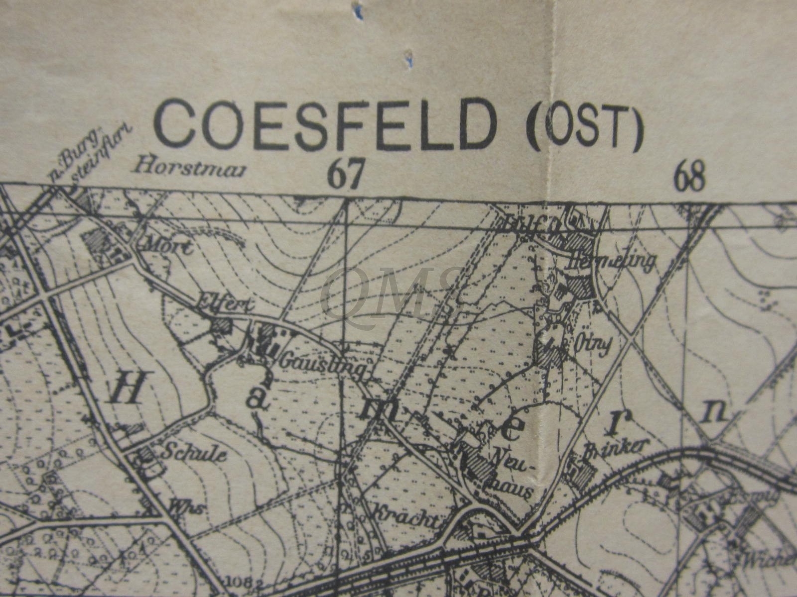 Landkaart Coesfeld (Ost) Duitsland (Map Coesfeld Germany)