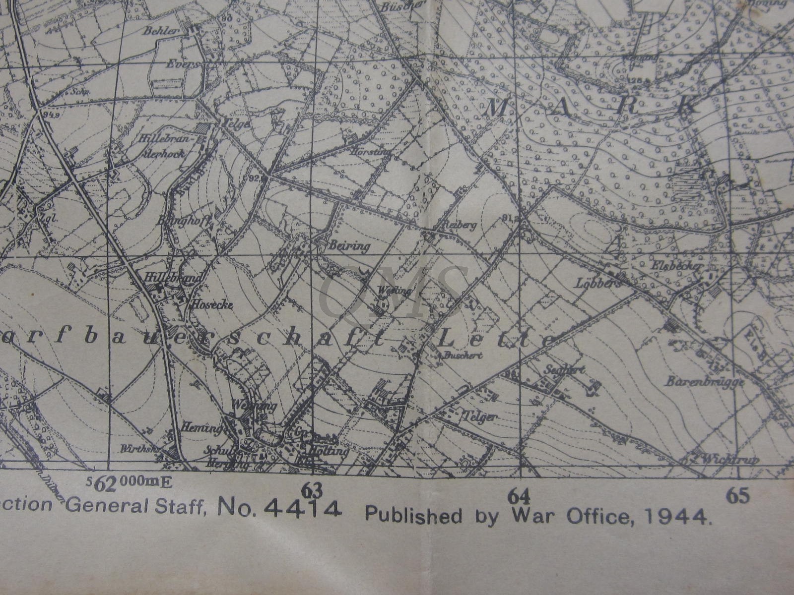 Landkaart Coesfeld (Ost) Duitsland (Map Coesfeld Germany)