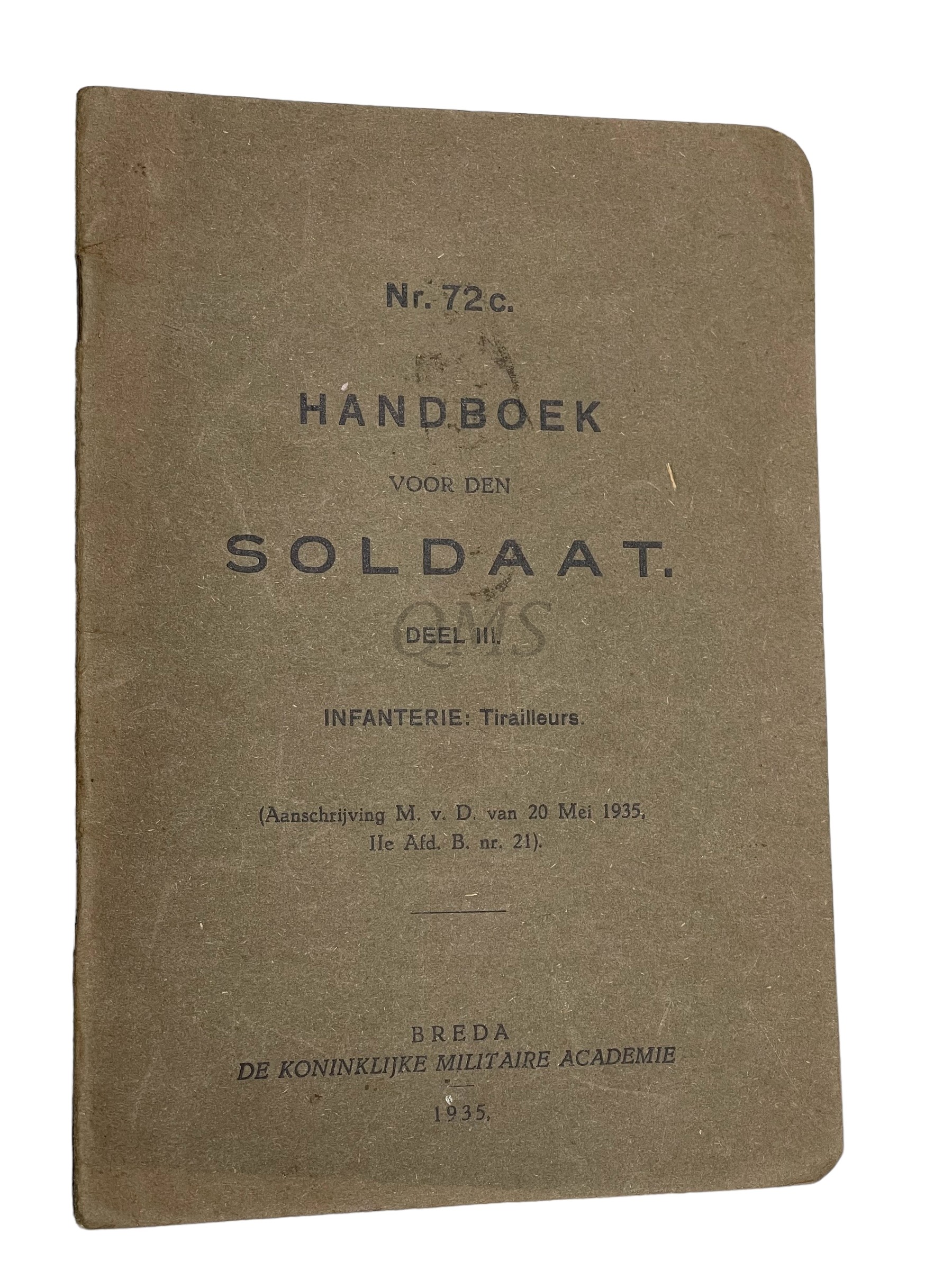 Voorschrift no 72c Handboek voor den Soldaat deel III Tirailleurs