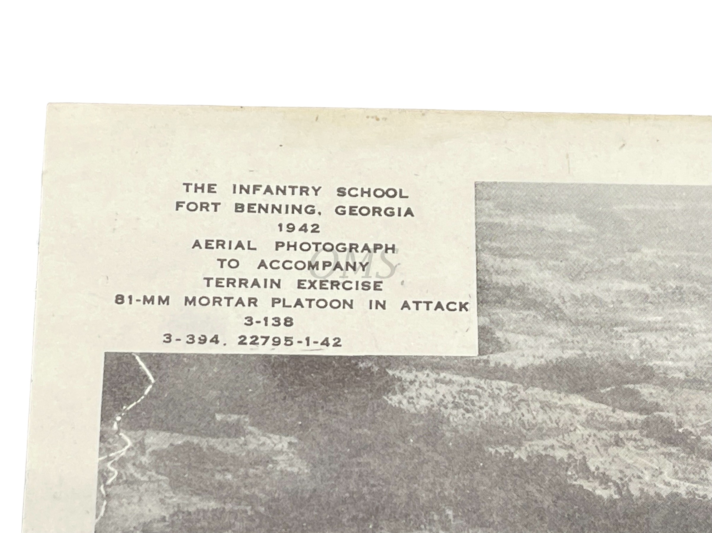 Map 1942 Infantry School Fort Benning Georgia 81 mortar platoon