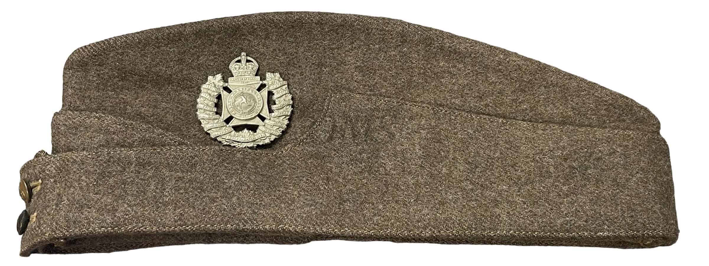 Wedge / Overseas side cap WW2 Royal Winnipeg Rifles EM/NCO 3rd Can Division