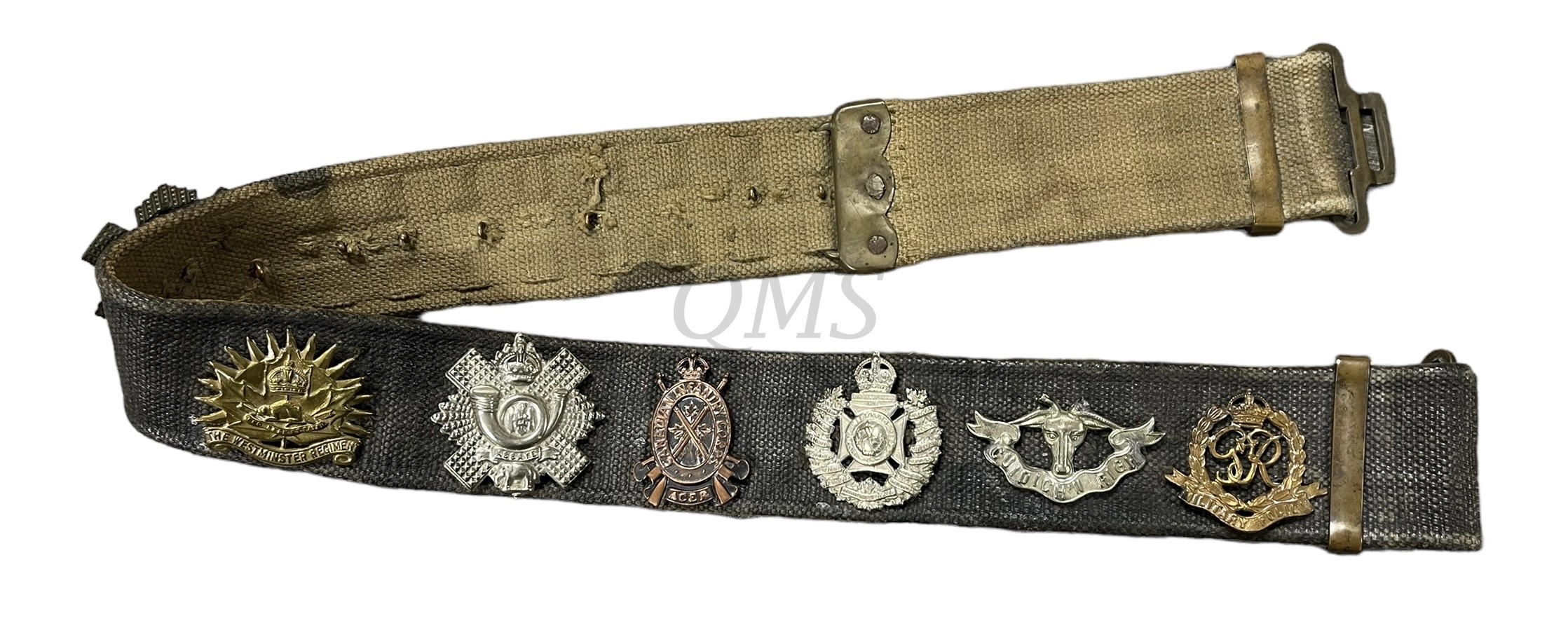 WW2 Canadian RCAC "Souvenir” patt 37 pistolbelt with 10 insignia