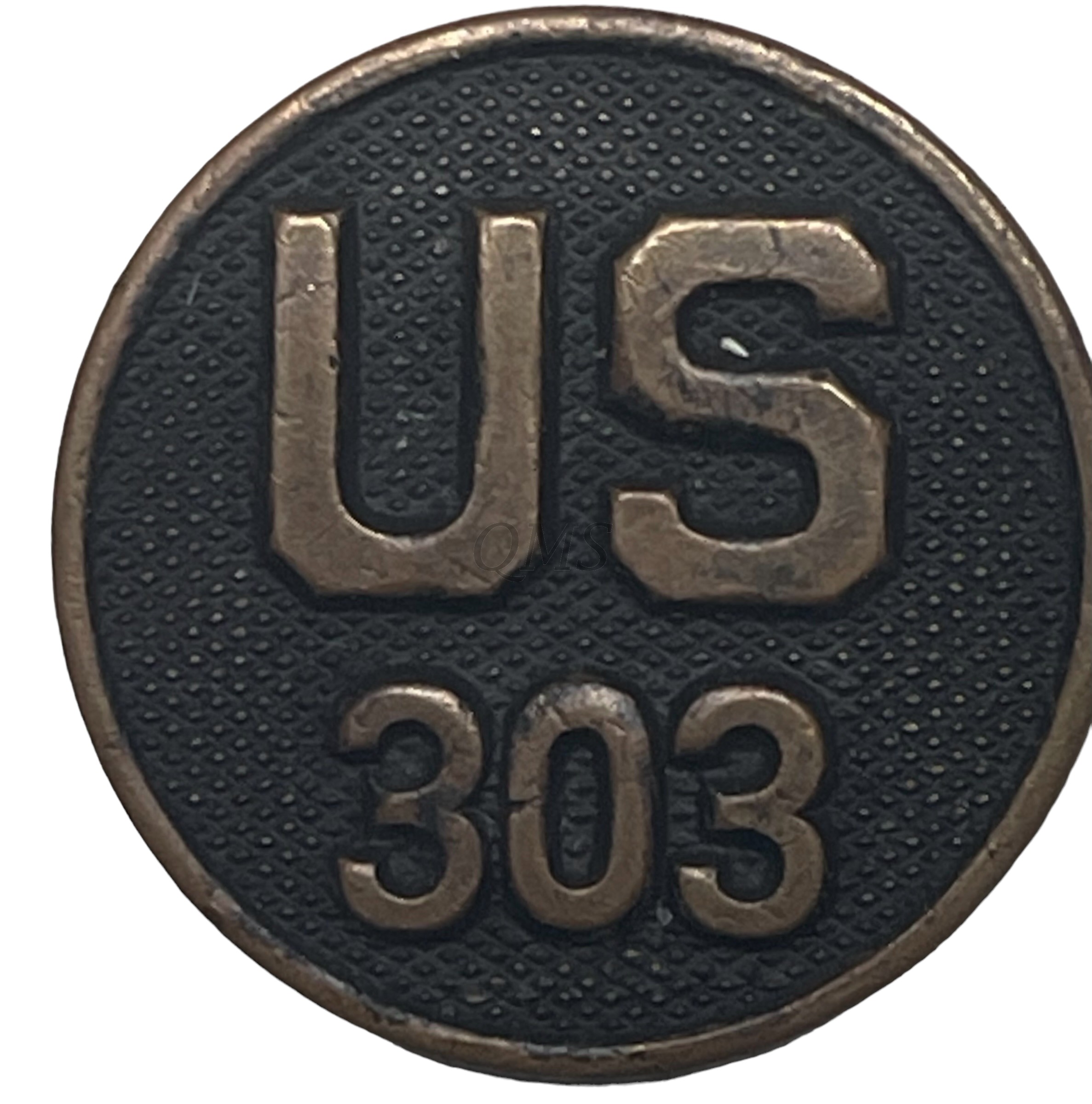 WW1 US Army 303e Regiment Collar Disc with nut